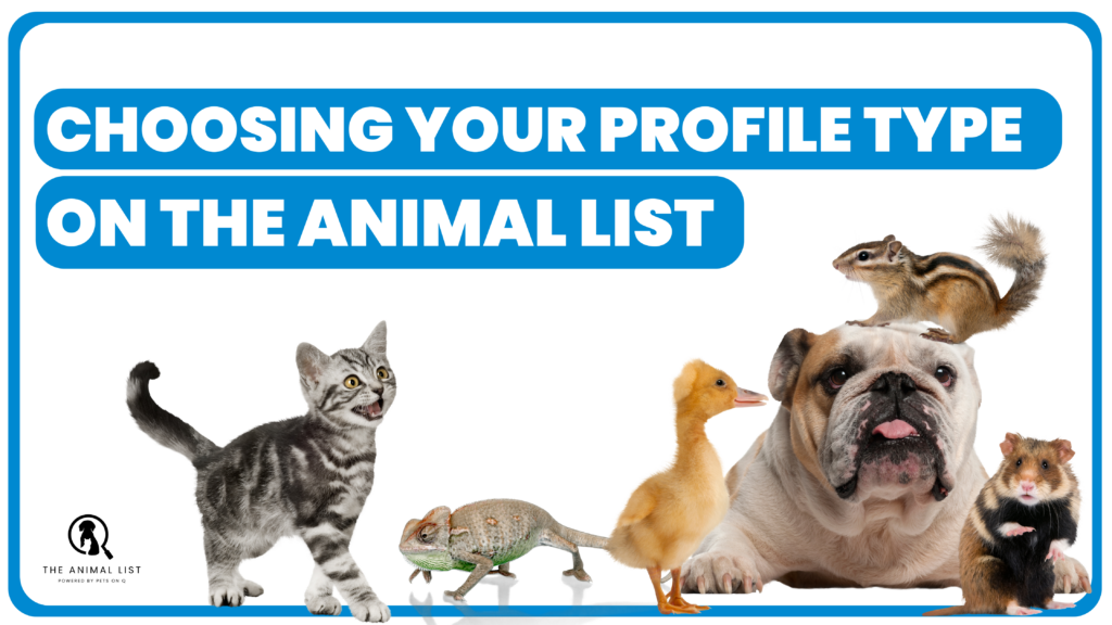 Choosing Your Profile Type On The Animal List